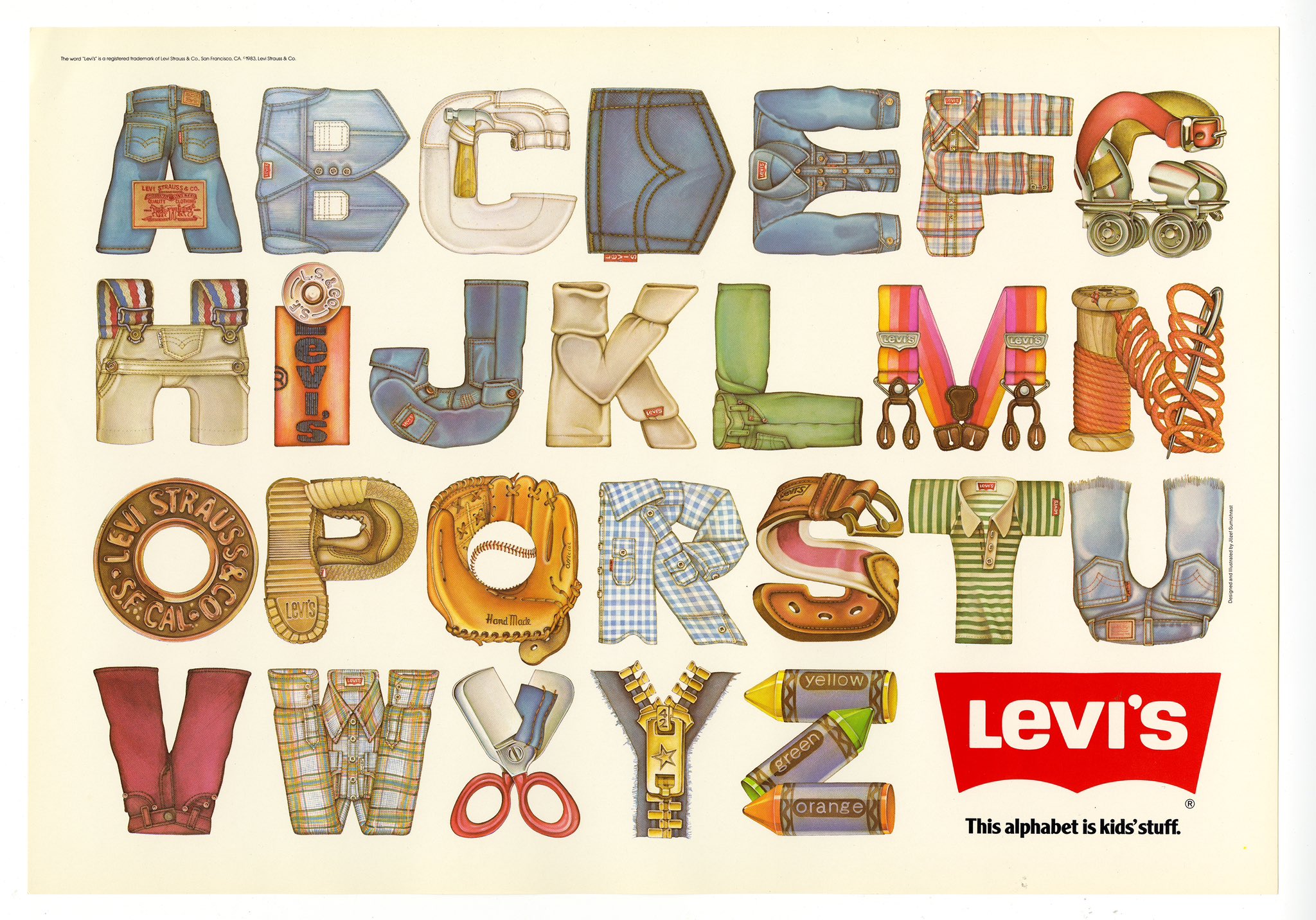 Levi’s Kid Stuff alphabet poster